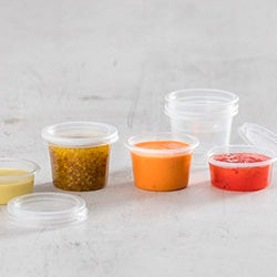 Plastikowe pojemniki na sosy